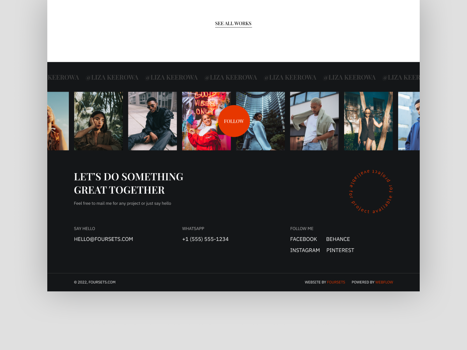 Footer - Photography portfolio website by Nick Rybak for Foursets on ...