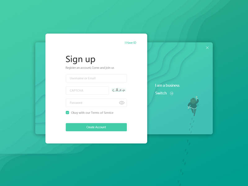 Company registration page by wisely_l on Dribbble
