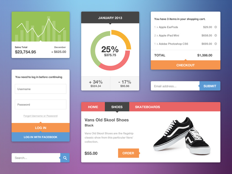 UI Kit by Piotr Adam Kwiatkowski on Dribbble