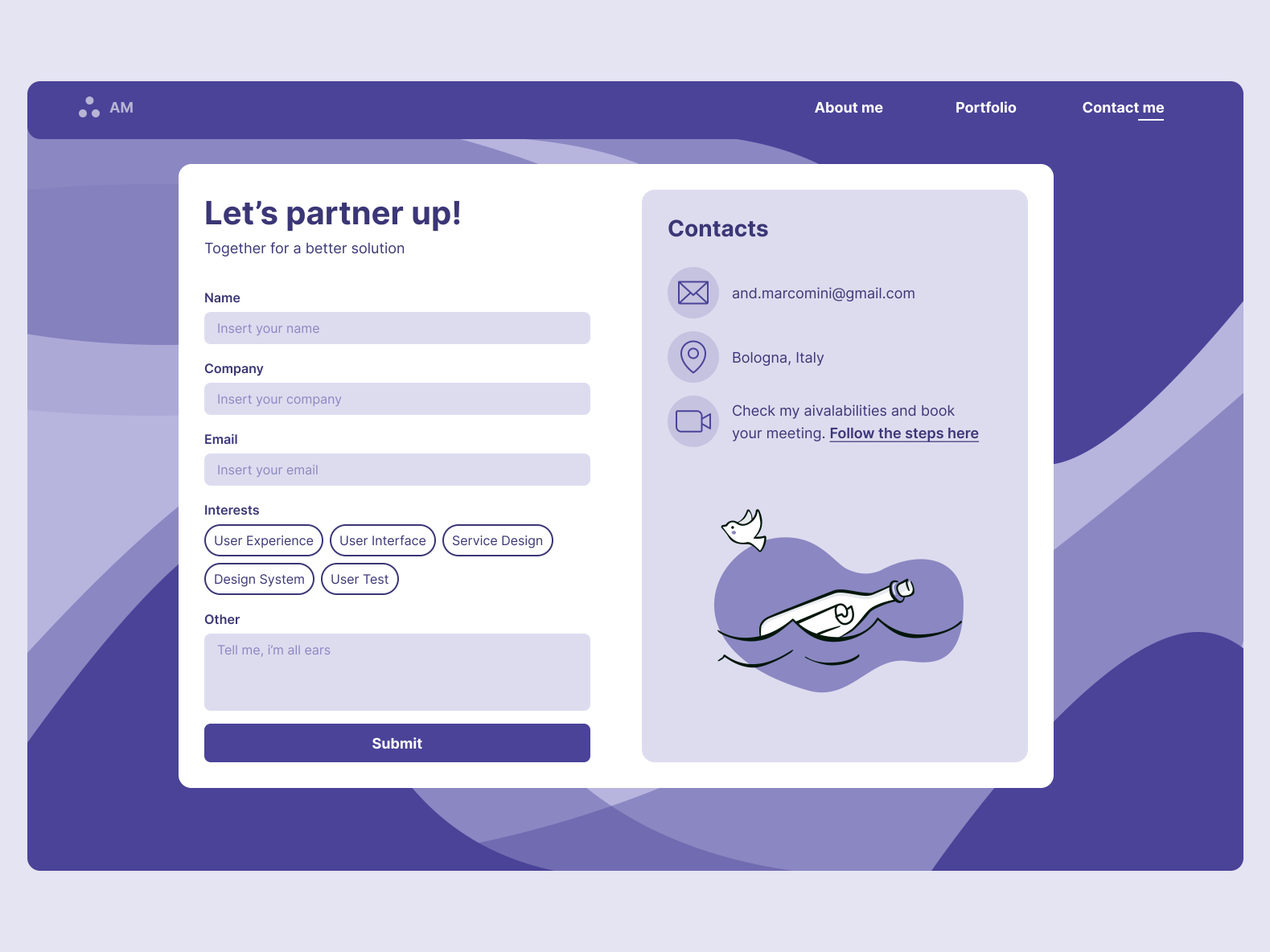 Contact Us Form by Andrea Marcomini on Dribbble