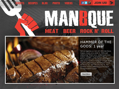 Man B Que Website Header by Naph Marshall on Dribbble