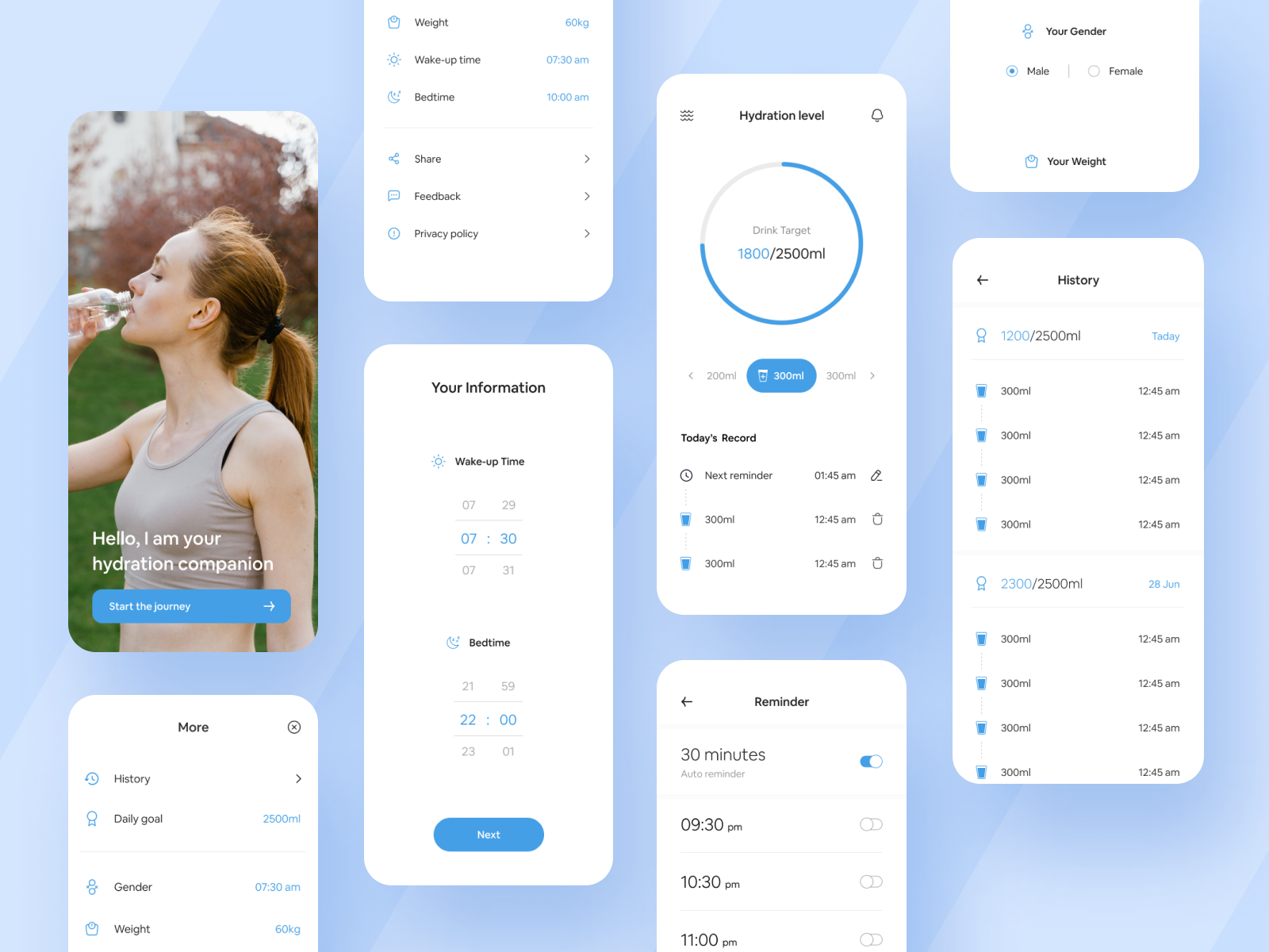 Water Drinking Reminder App by Hafiz Rana on Dribbble