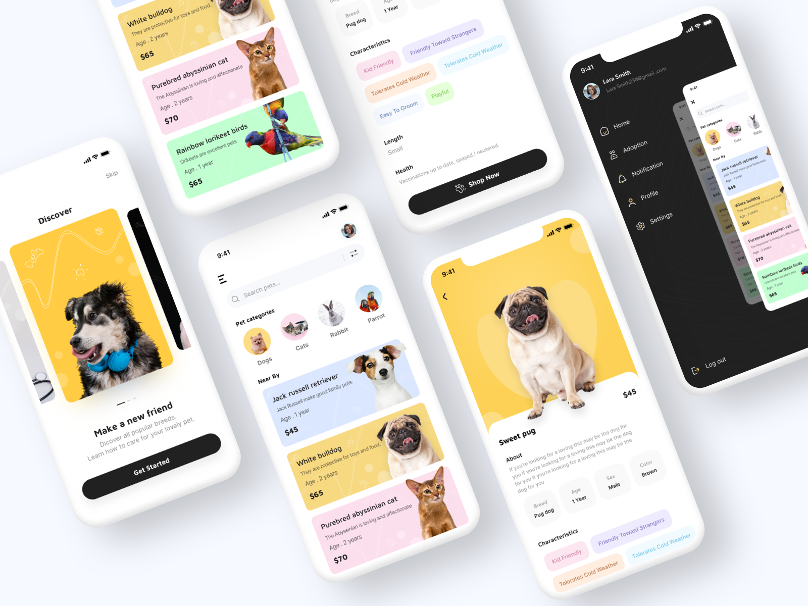 Pet mobile app design by Suman Mishra for illuminz on Dribbble