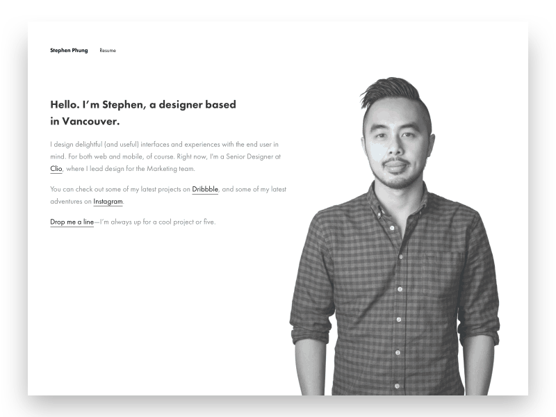 Personal Portfolio by Stephen Phung on Dribbble