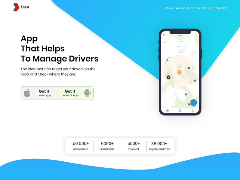 Loca - drivers management website by Mateusz Komar on Dribbble