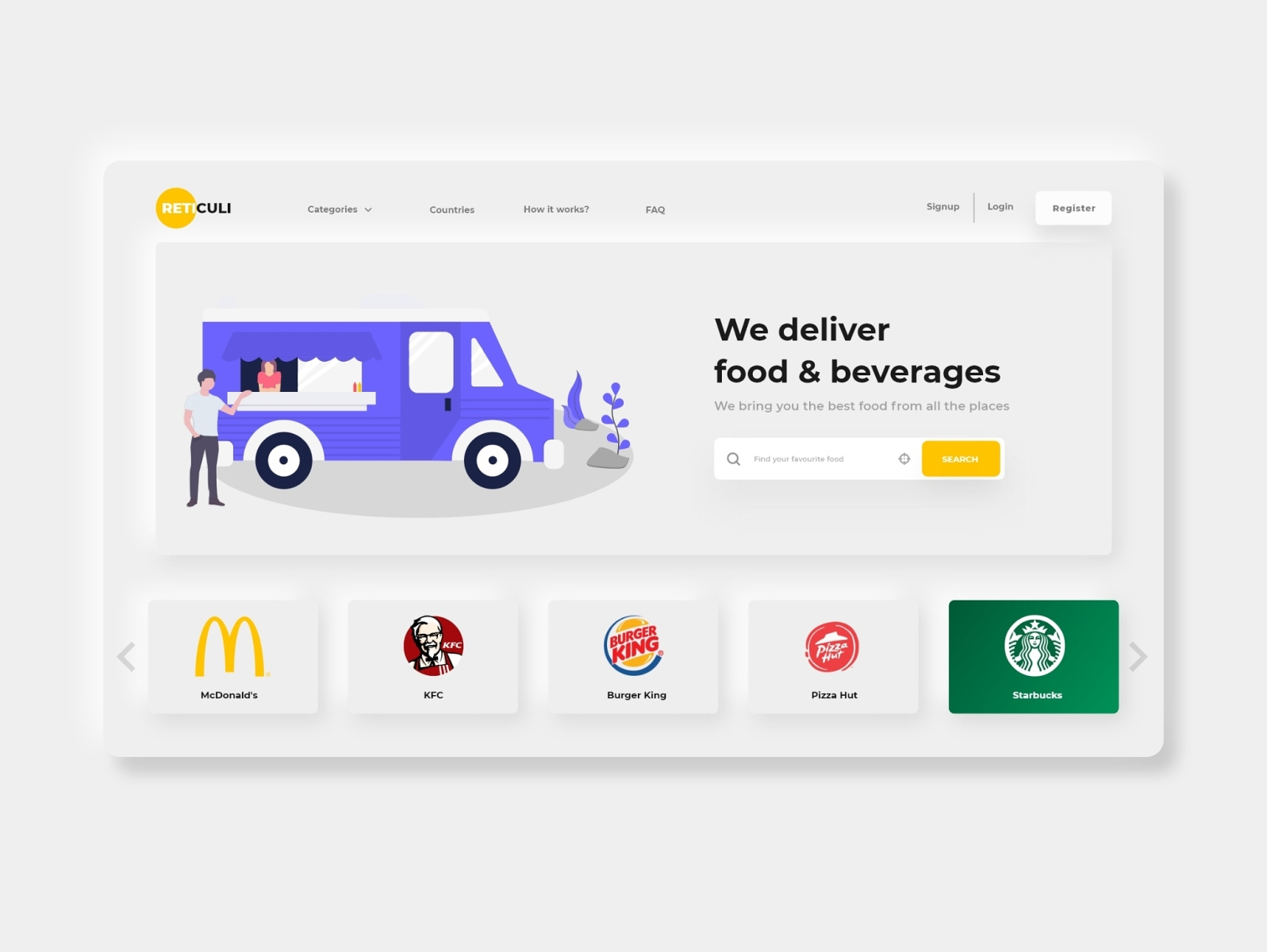 Food application design by Sanskriti Thakur on Dribbble