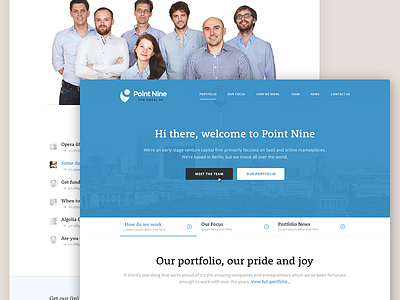 Point Nine Capital (landing page) by EL Passion on Dribbble