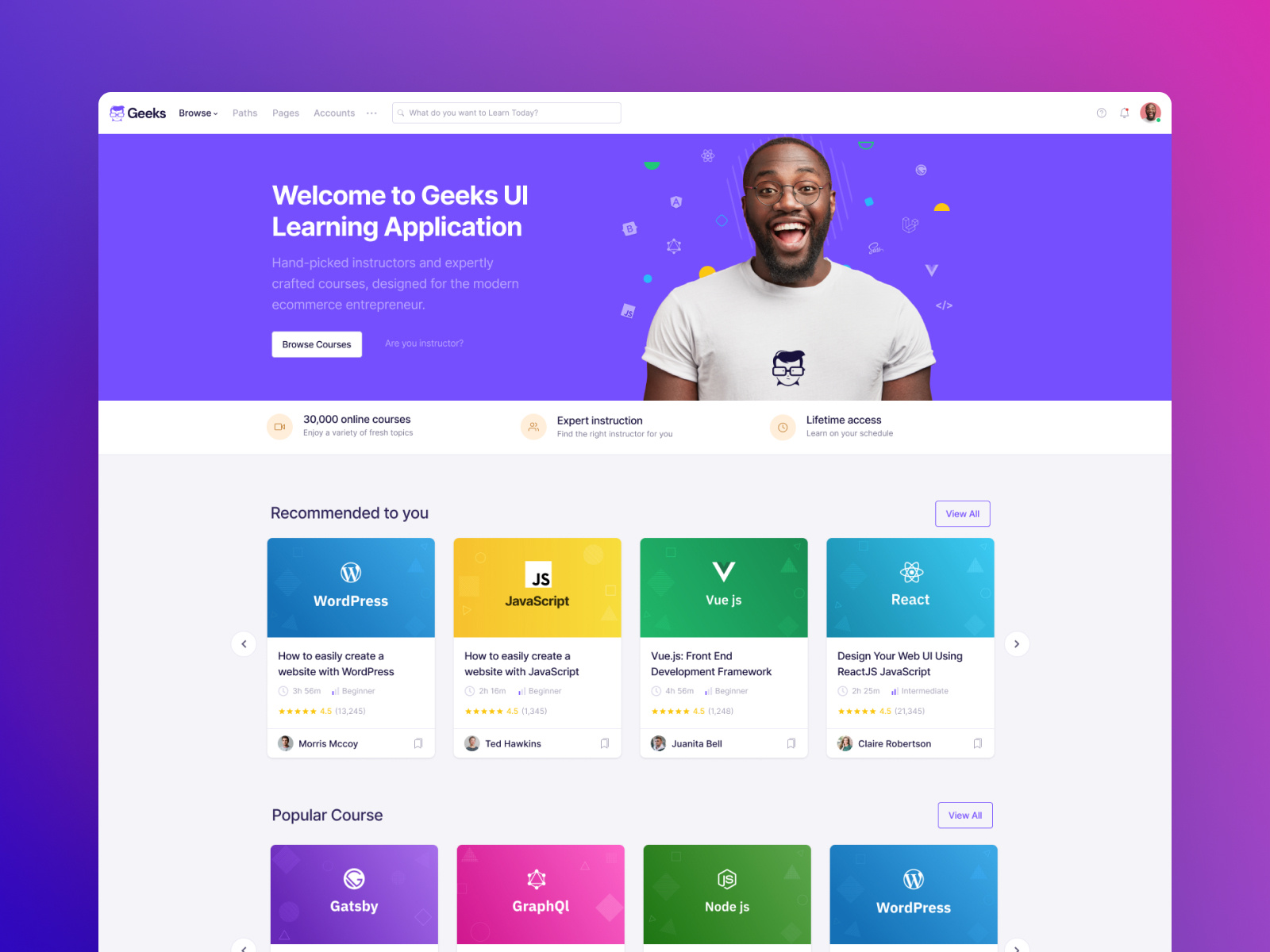 Geeks UI Academy Admin Template by codescandy on Dribbble