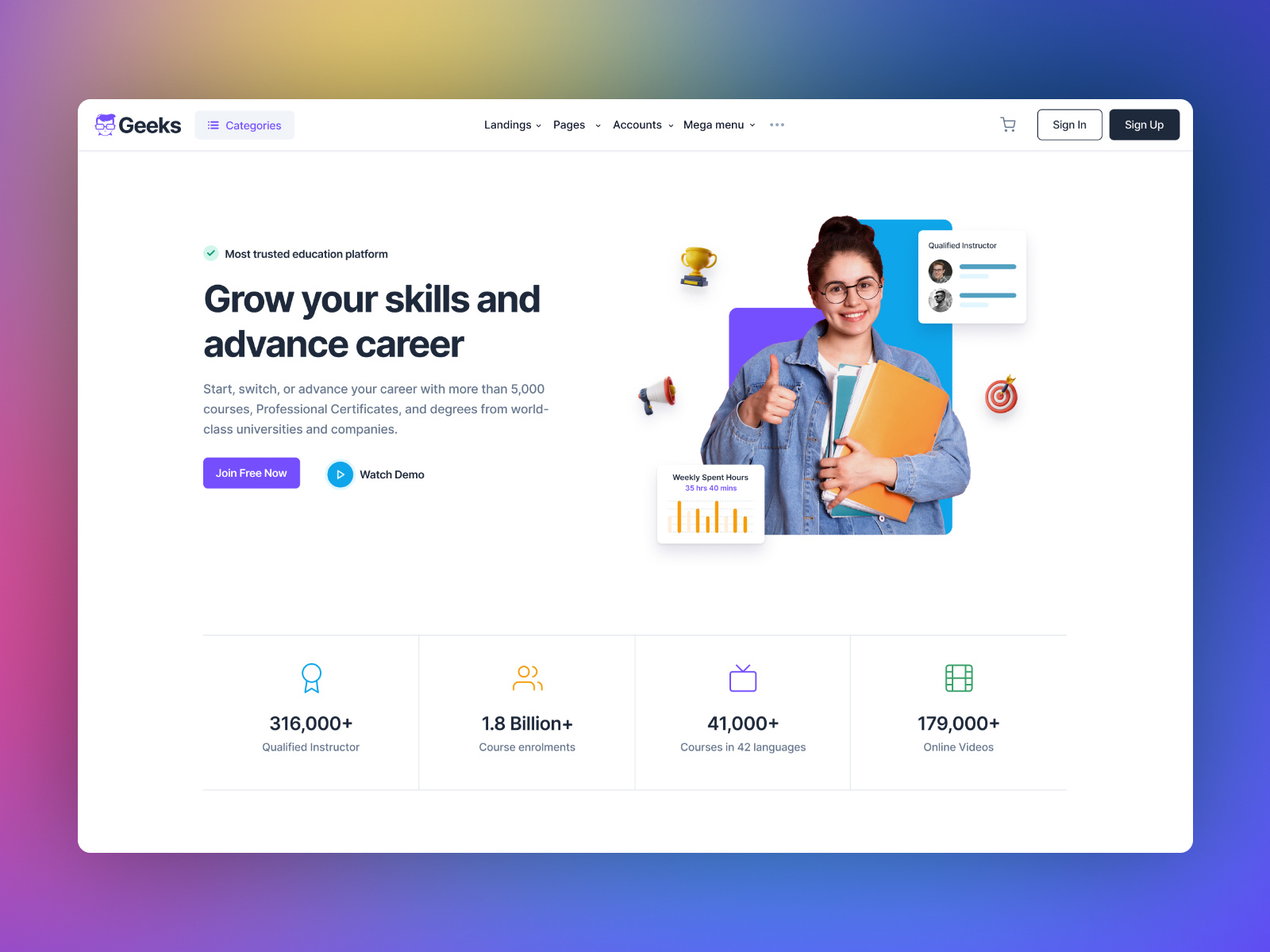 Geeks UI - eLearning, Academy & Courses Theme by codescandy on Dribbble