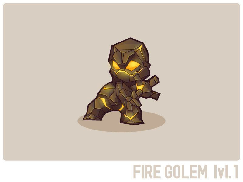 Fire Golem lvl.1 by Monter for DemSt team on Dribbble