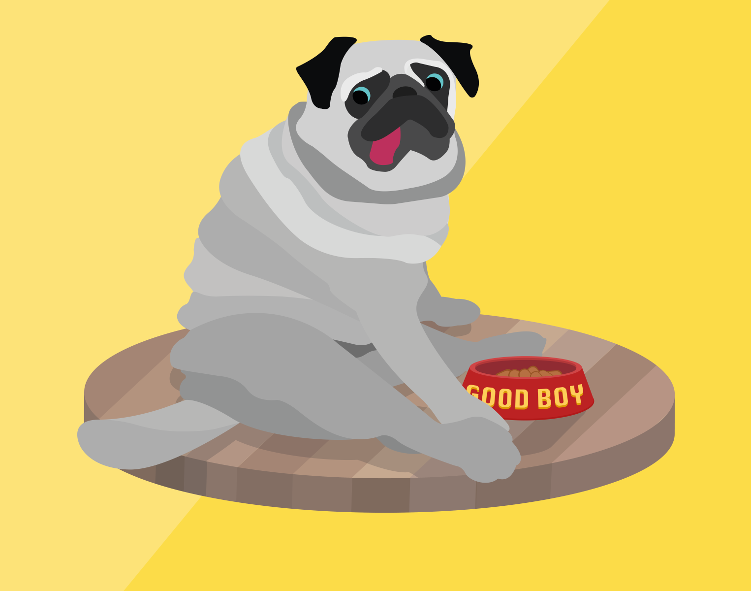 Tug the Chunky Pug by Pierce Woods on Dribbble