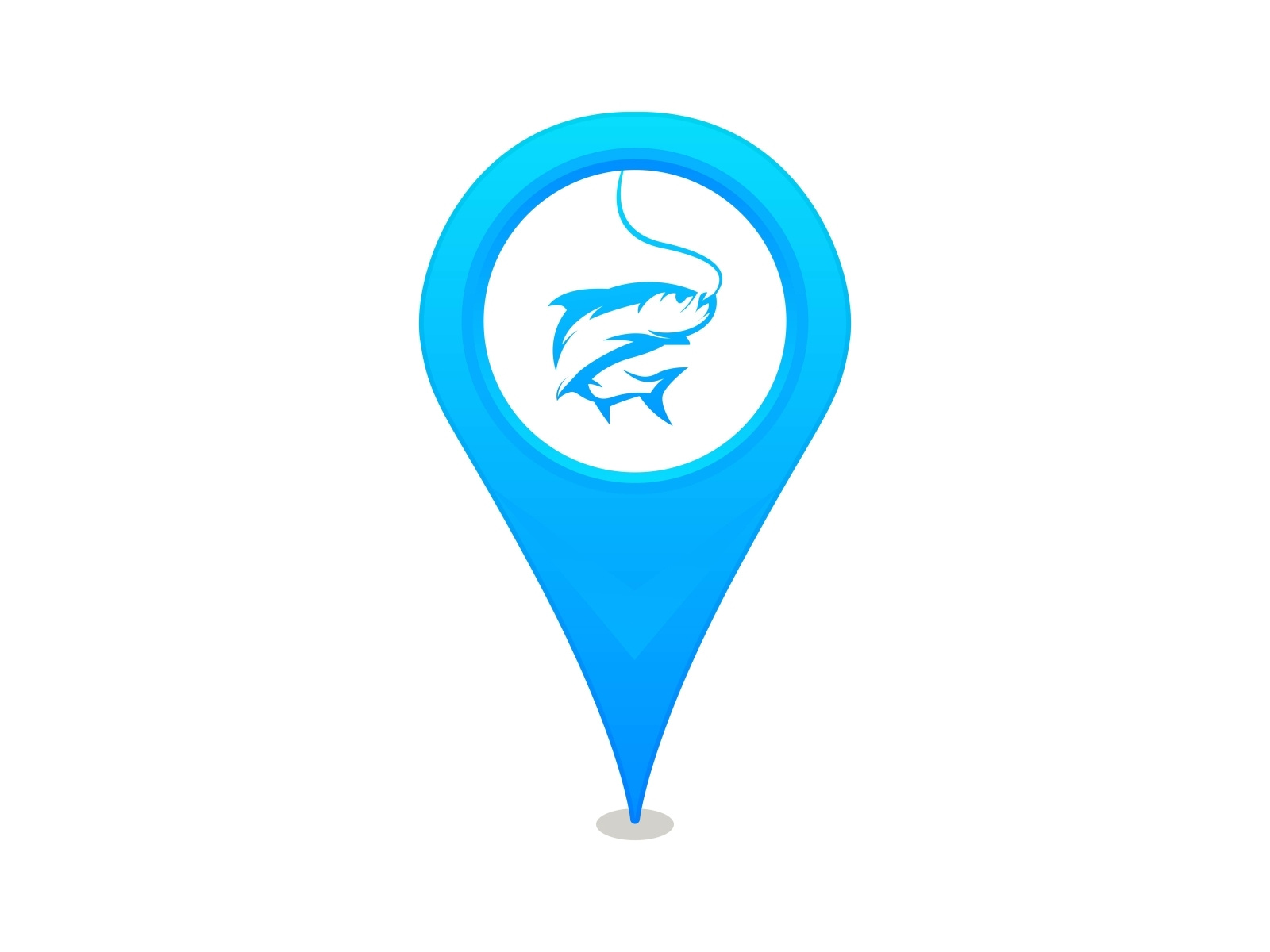 Blue location fishing icon Logo by Md Nuruzzaman on Dribbble