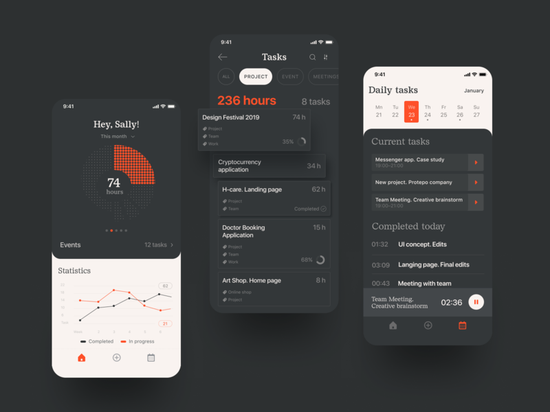Task Tracker User Interface by tubik on Dribbble