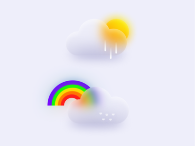 Glass morphism weather icons by Pavithran N on Dribbble