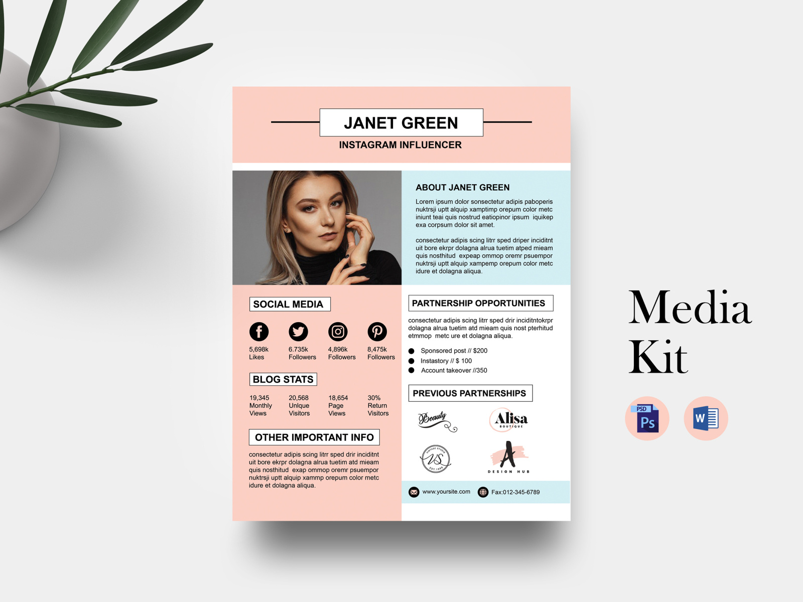 Media Kit Template by UltimateTemplate on Dribbble