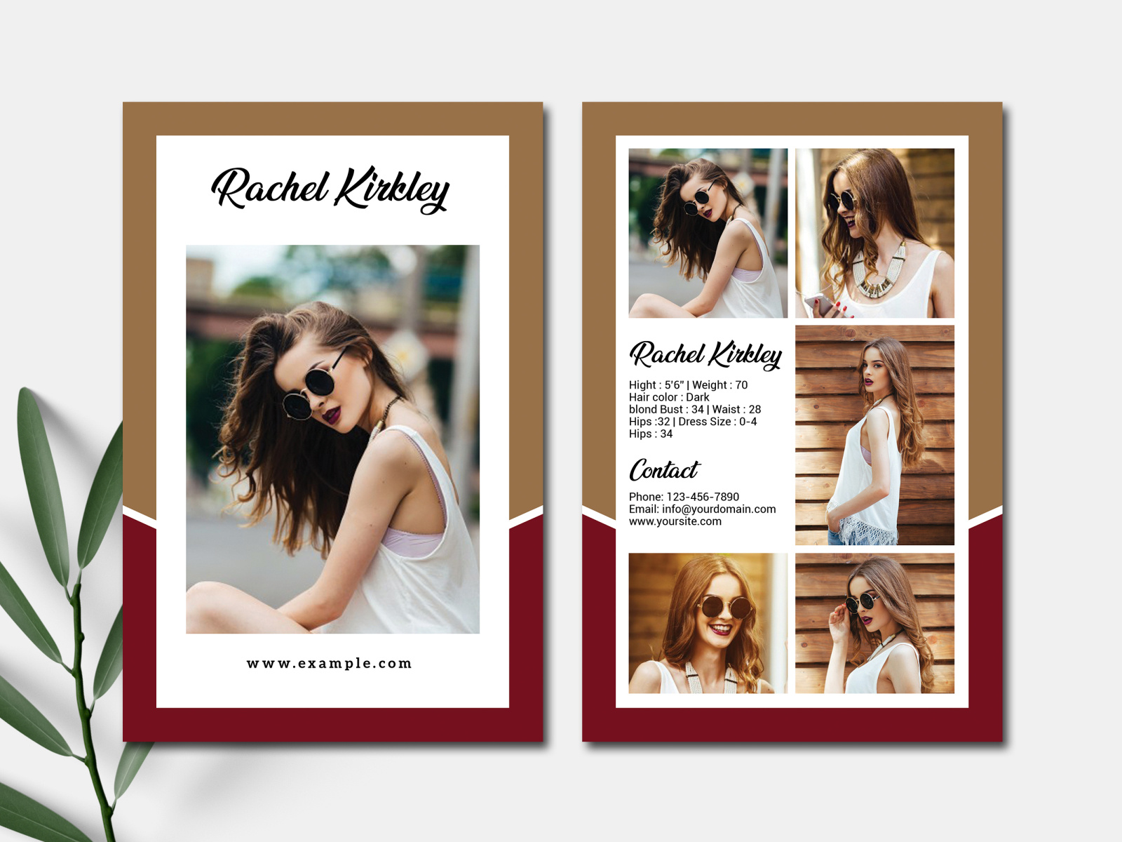 Paper Design & Templates Templates Male Modeling Comp Card Fashion ...