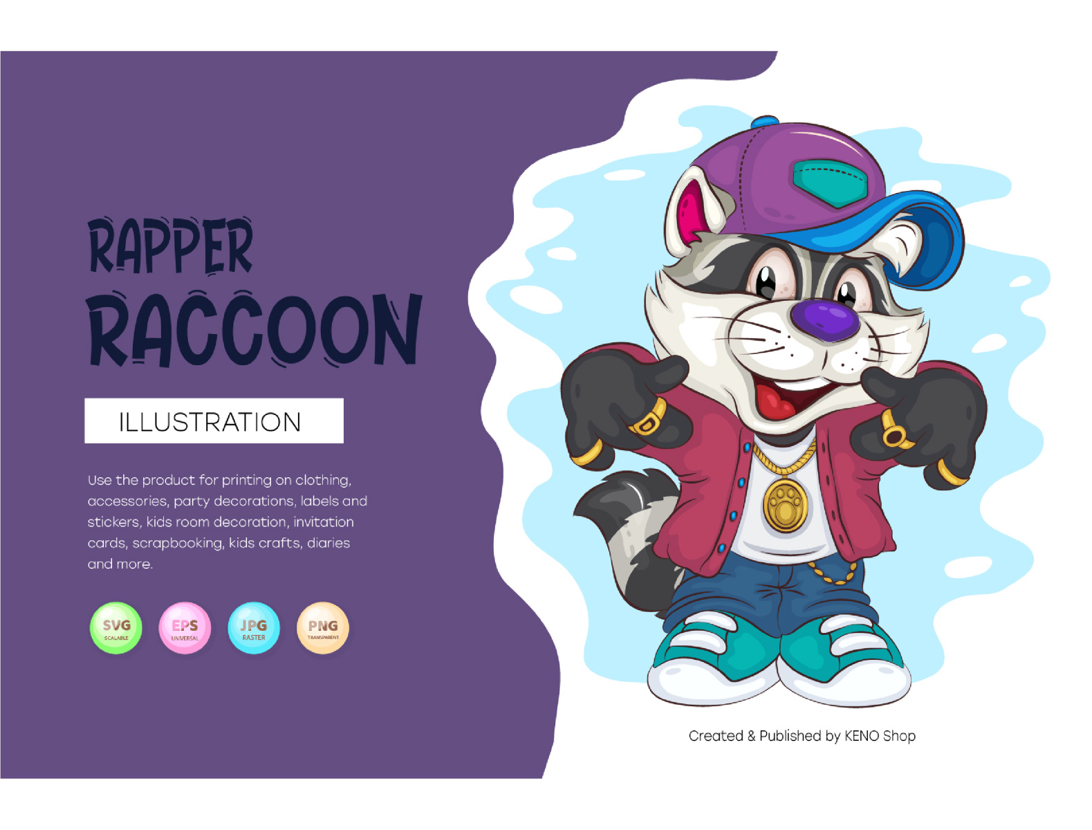 Cartoon Raccoon Hip-hop Rapper. by Andrey KENO on Dribbble