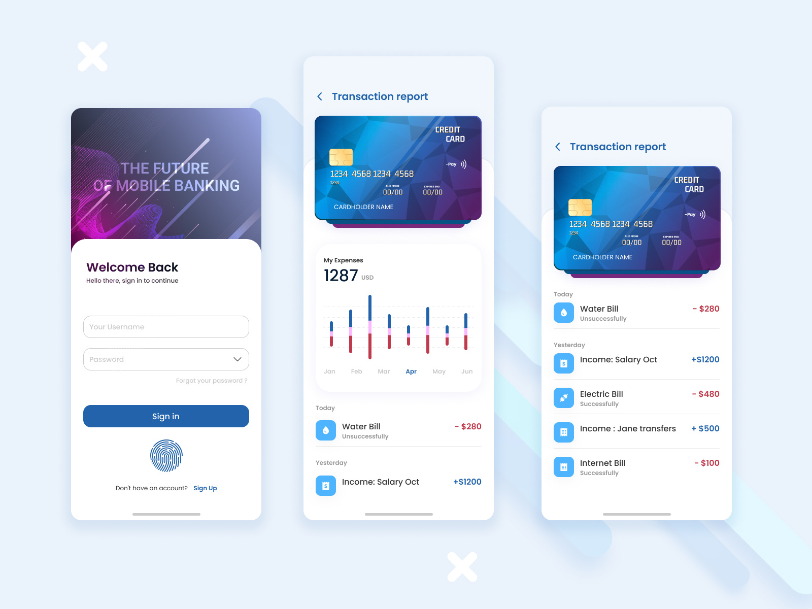 Finance Mobile App by koka lolishvili on Dribbble