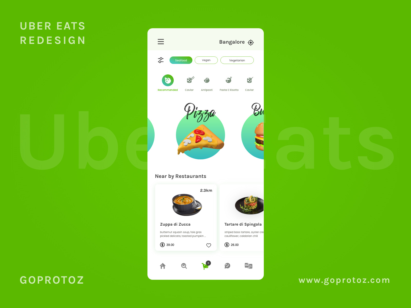 Ubereats food app redesign concept by GoProtoz - Design Studio on Dribbble