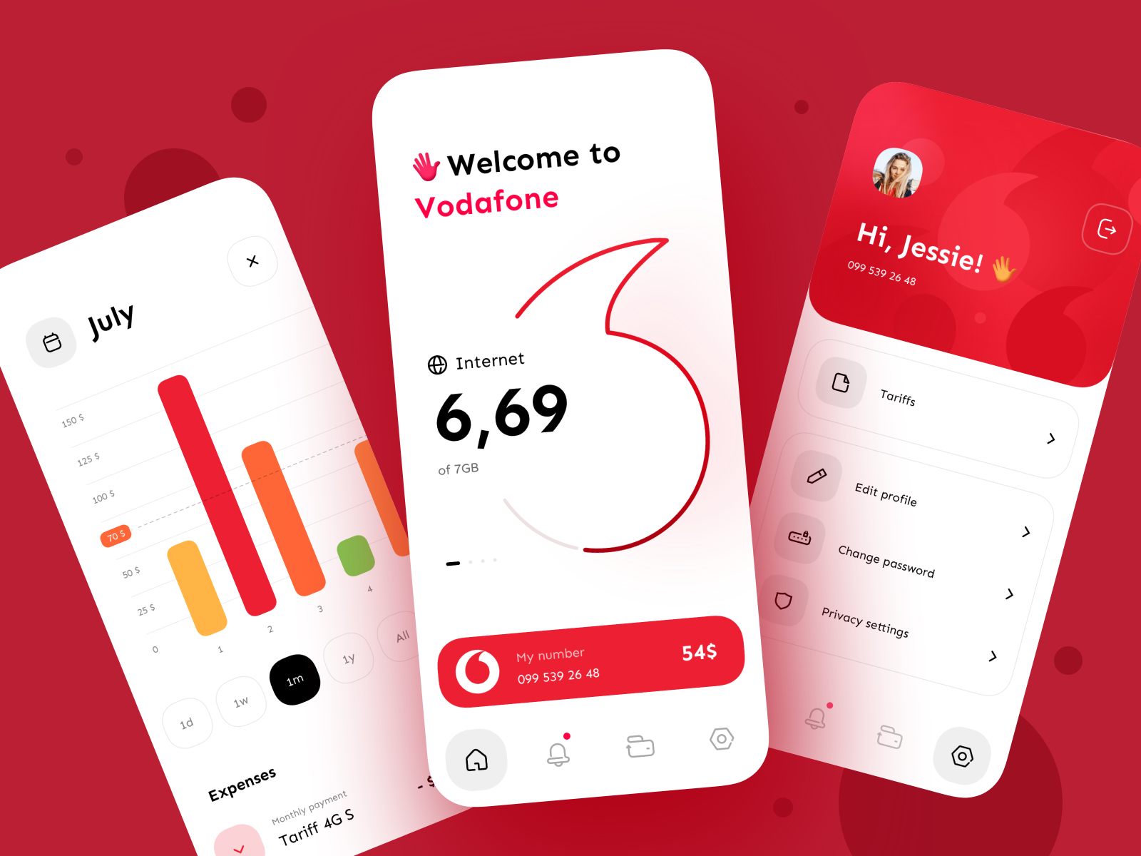 Vodafone app - Mobile app by Anastasia Golovko on Dribbble