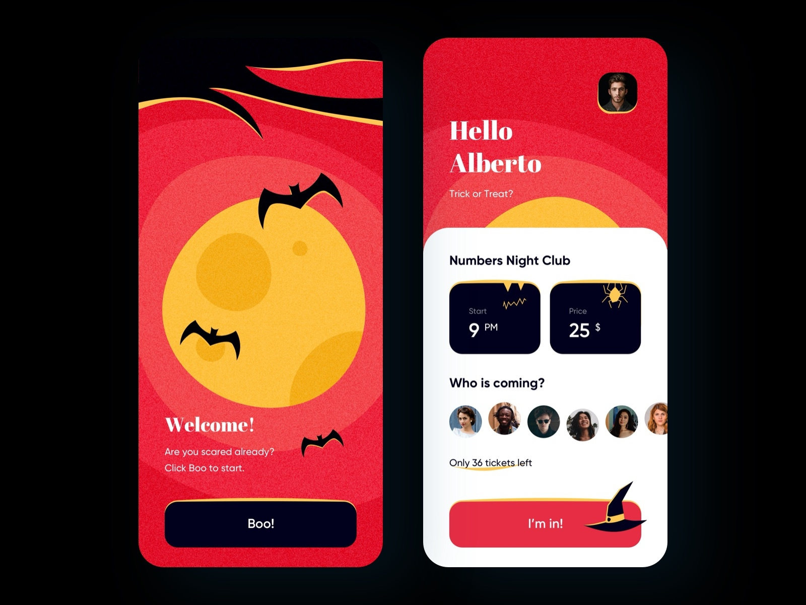 Happy Halloween Party - Mobile App by Anastasia Golovko on Dribbble
