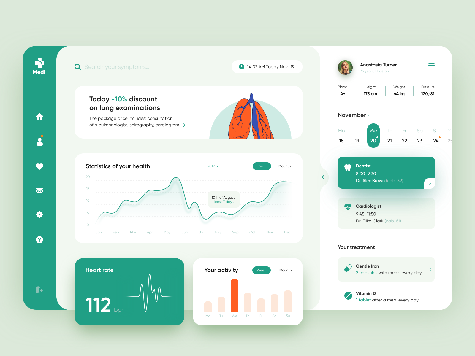 Tracking your Health - App Concept by Anastasia Golovko on Dribbble