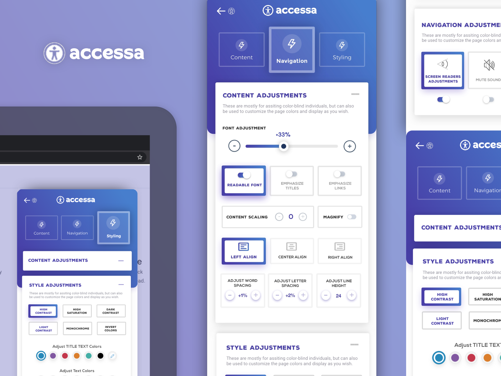 Accessibility Plugin Widget Mockup - accessa by Elliot Haas on Dribbble