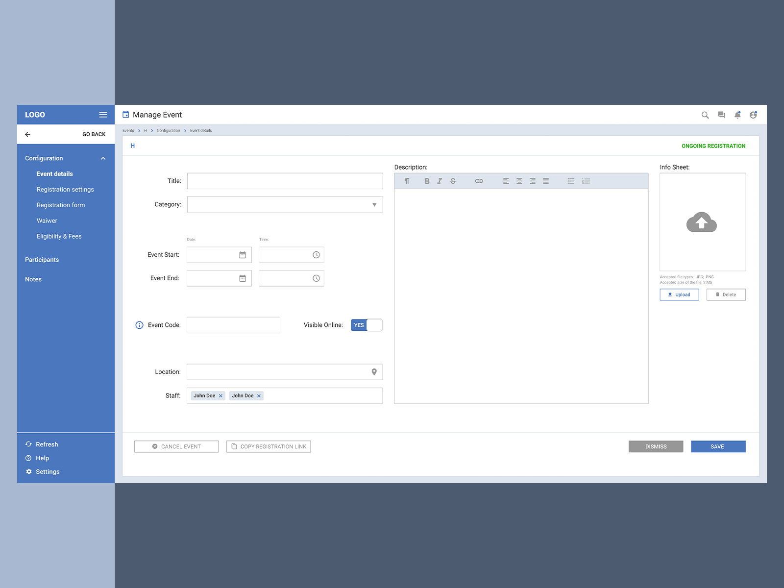 Event details page by Nina Maksymova on Dribbble