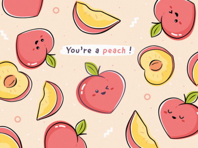 Hey peaches! Here is another fruit pun for you🍑 by tannikart on Dribbble