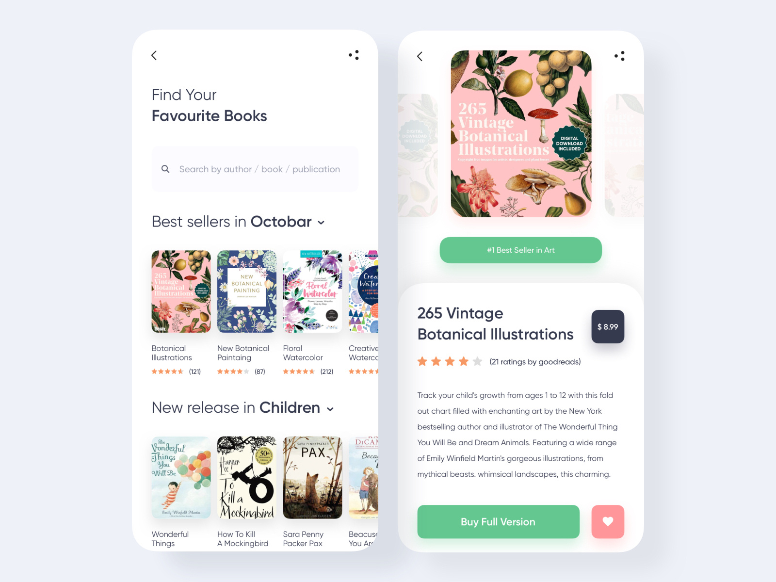 Book Store App Design by JT for White Label on Dribbble
