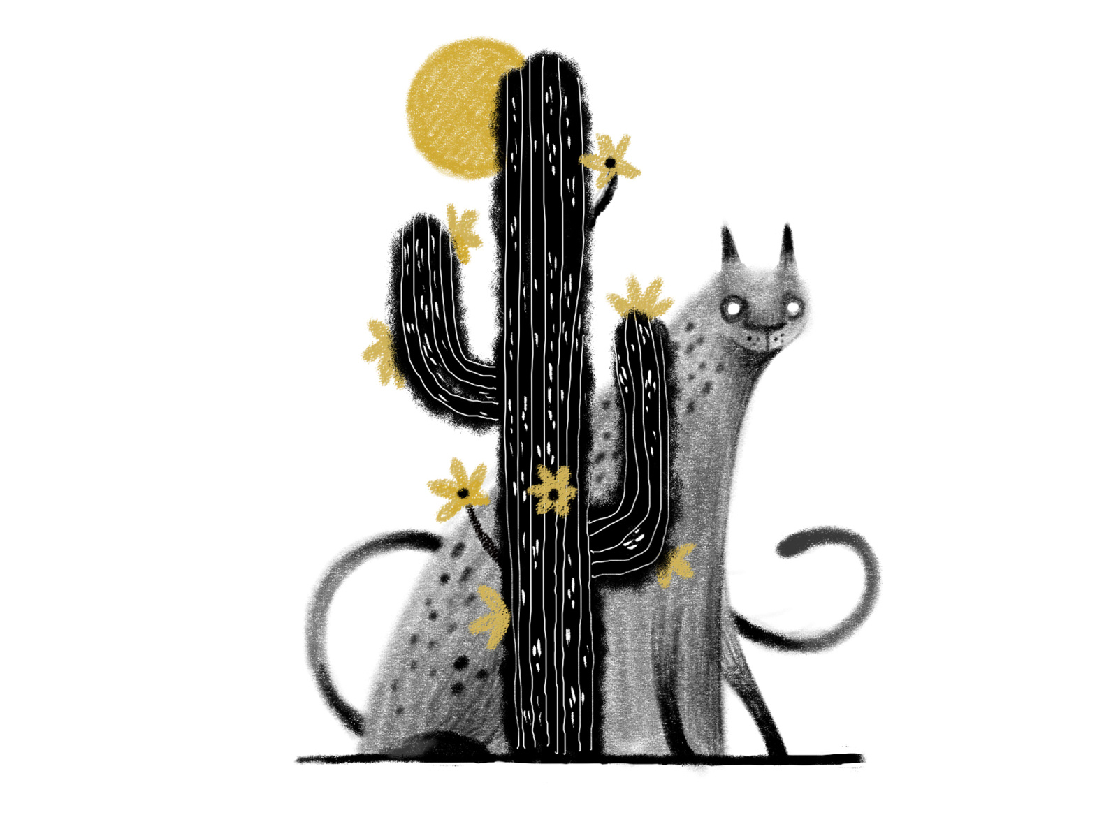 Cactus & cat by Kateryna Korkishcenko on Dribbble