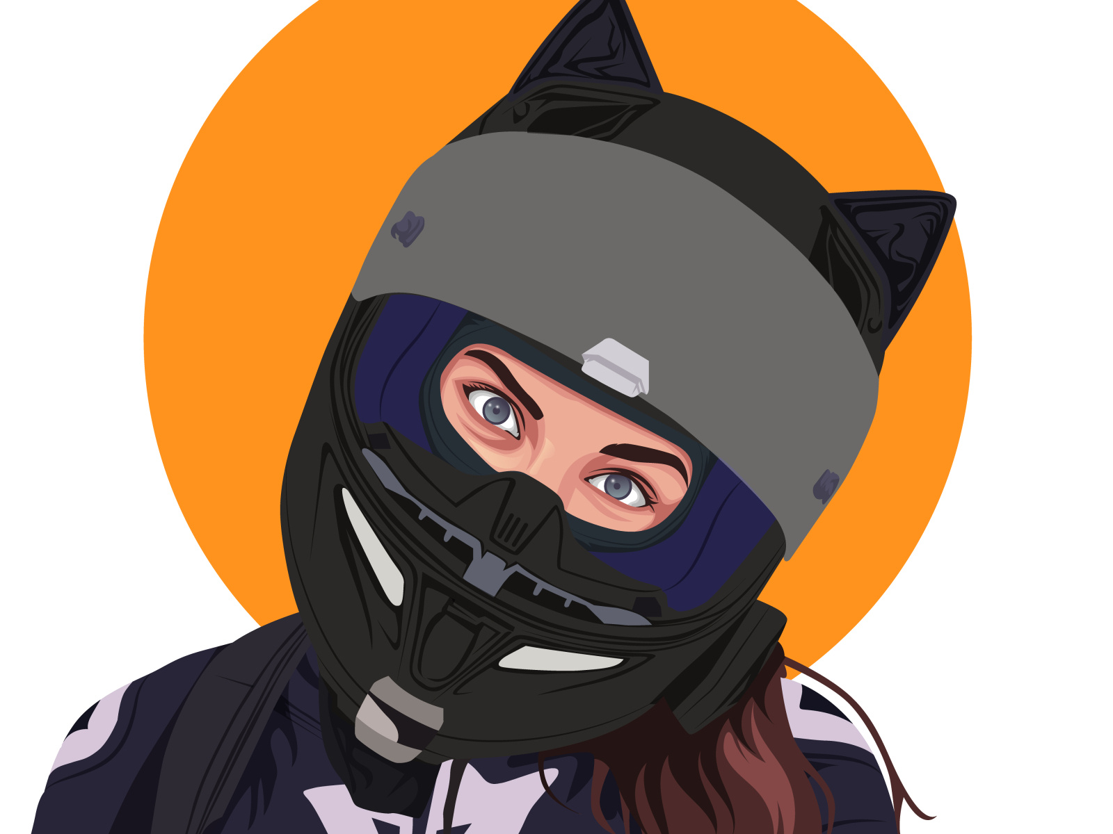 Biker Girl Vector Illustration by Mohammed Modasser on Dribbble