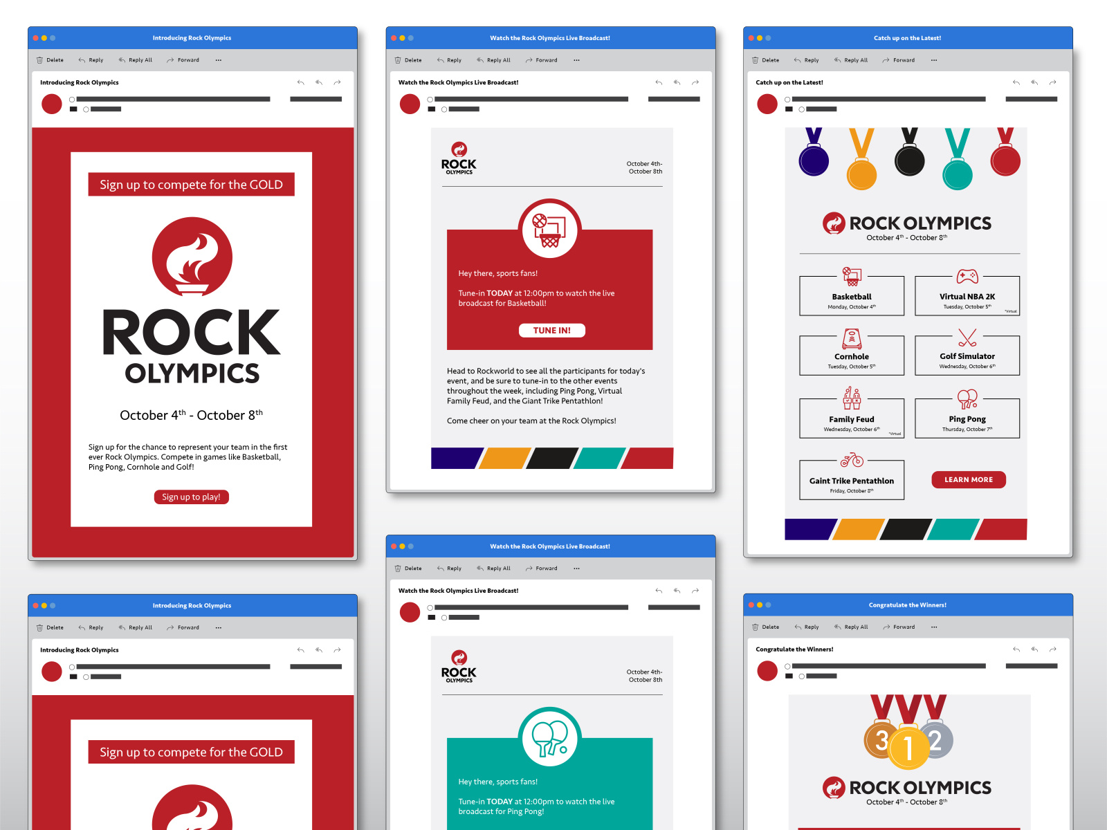 Rock Olympics Email Campaign by Kelsey Hoey on Dribbble