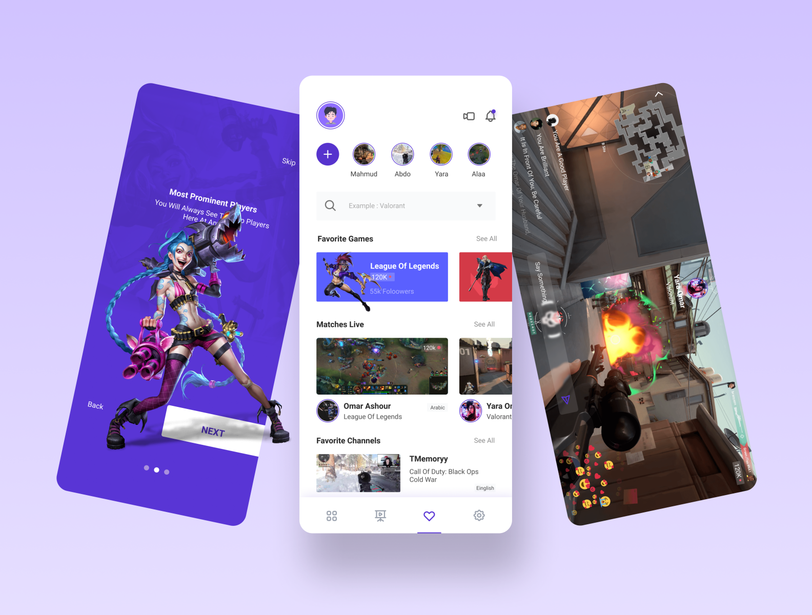 Live streaming app for gaming by Omar Elshennawy on Dribbble