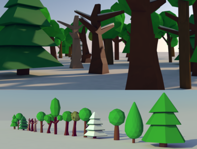 Low poly trees by Armand on Dribbble