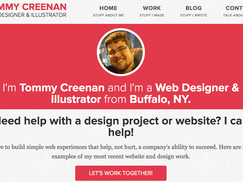 Personal Website Redesign by Tommy Creenan on Dribbble