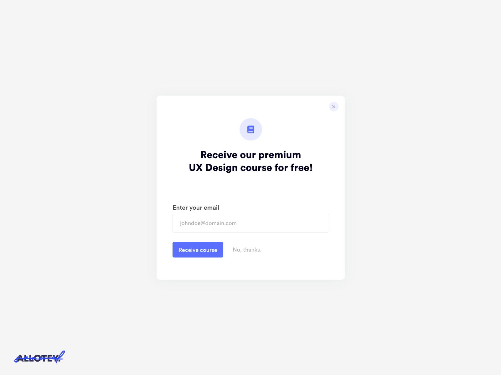 Newsletter pop up by Samuel Allotey on Dribbble