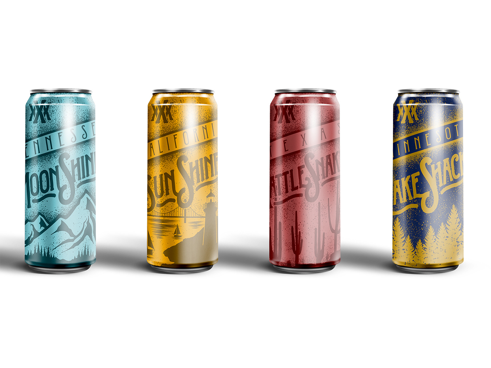 State Inspired Beer Cans by Brett Walther on Dribbble
