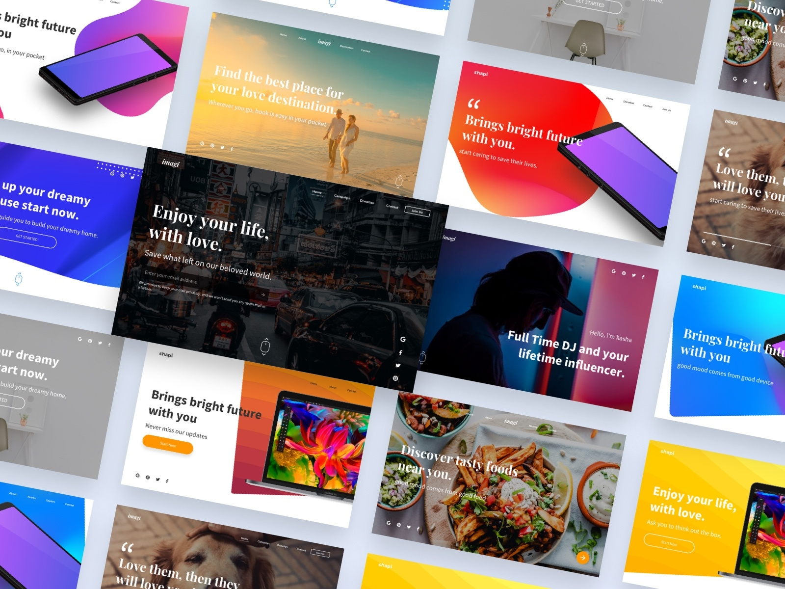 Collection of Website Hero Headers by Sandy Syahbana on Dribbble