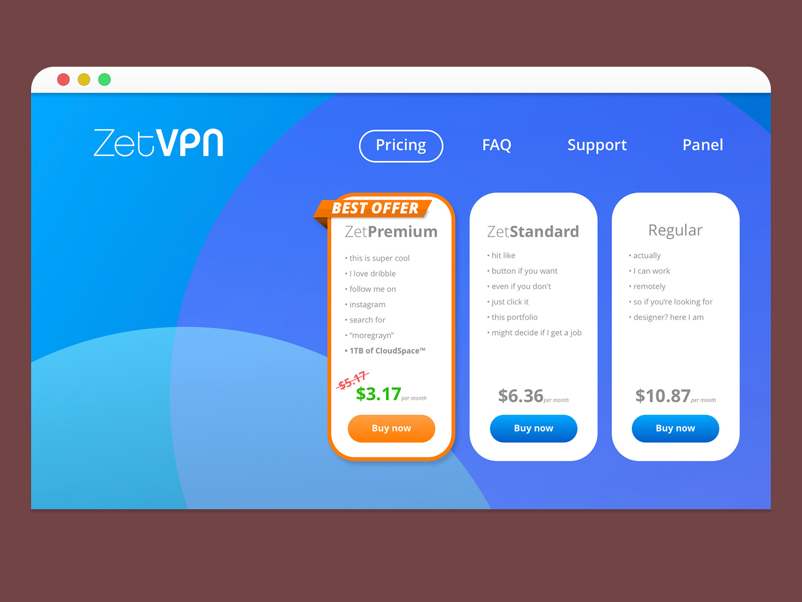 VPN service website homepage concept mockup by Szymon Wiśniewski on ...