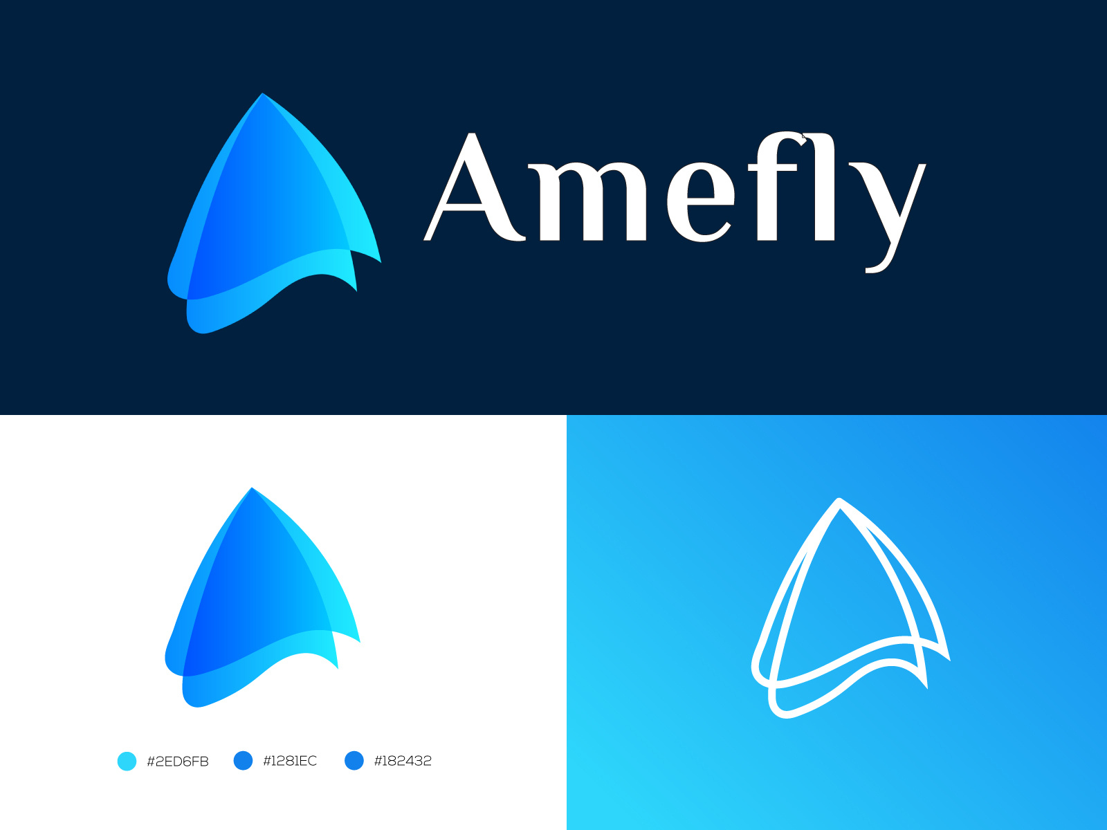 Amefly logo design by Amir Sayem on Dribbble