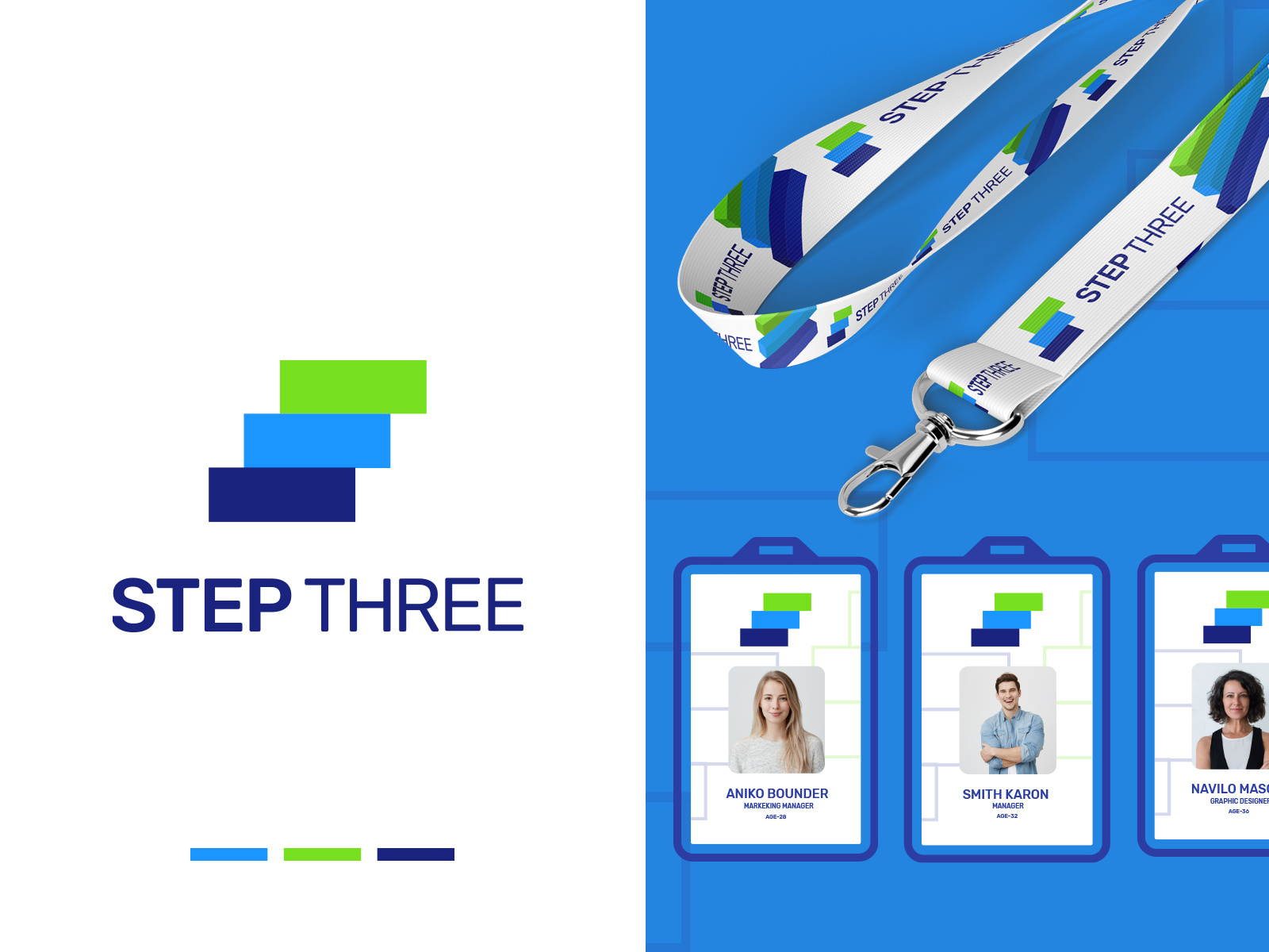 Three step logo branding by Amir Sayem on Dribbble