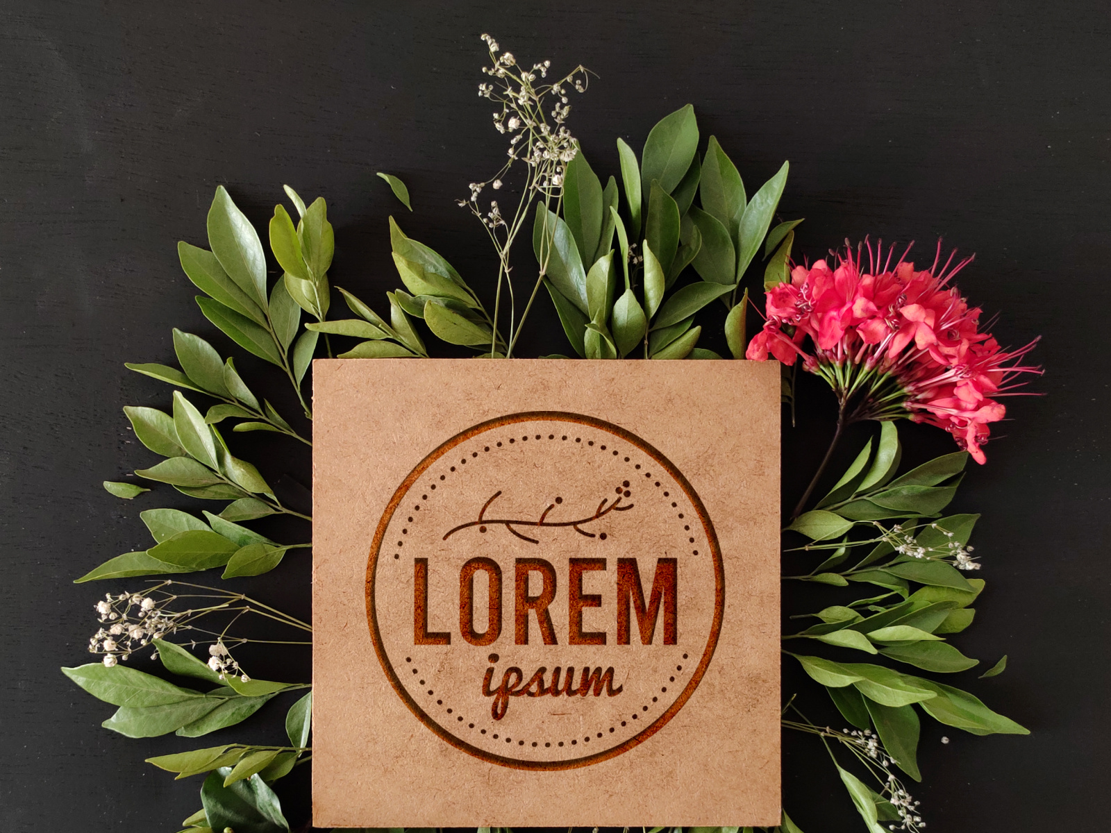 Wooden block Floral Mock Up by MockMeUp on Dribbble