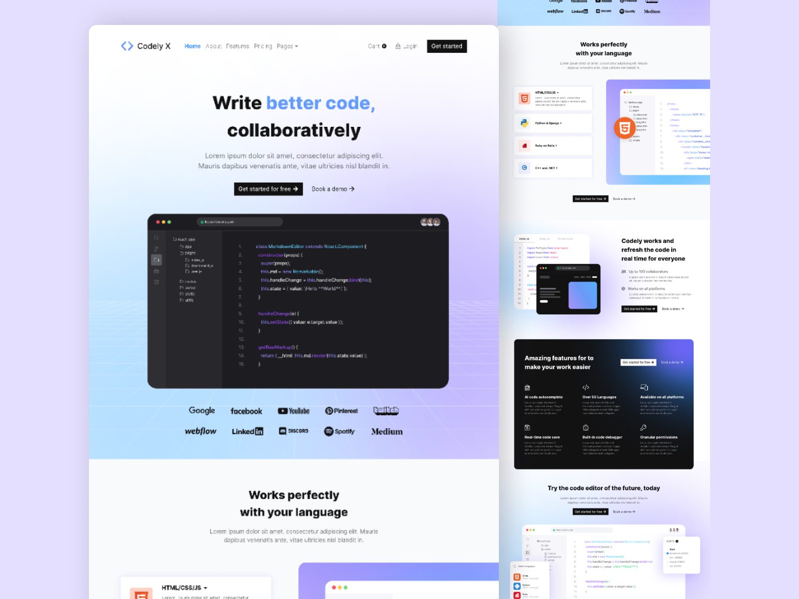 CodelyX Webflow template by Brauner Megda on Dribbble