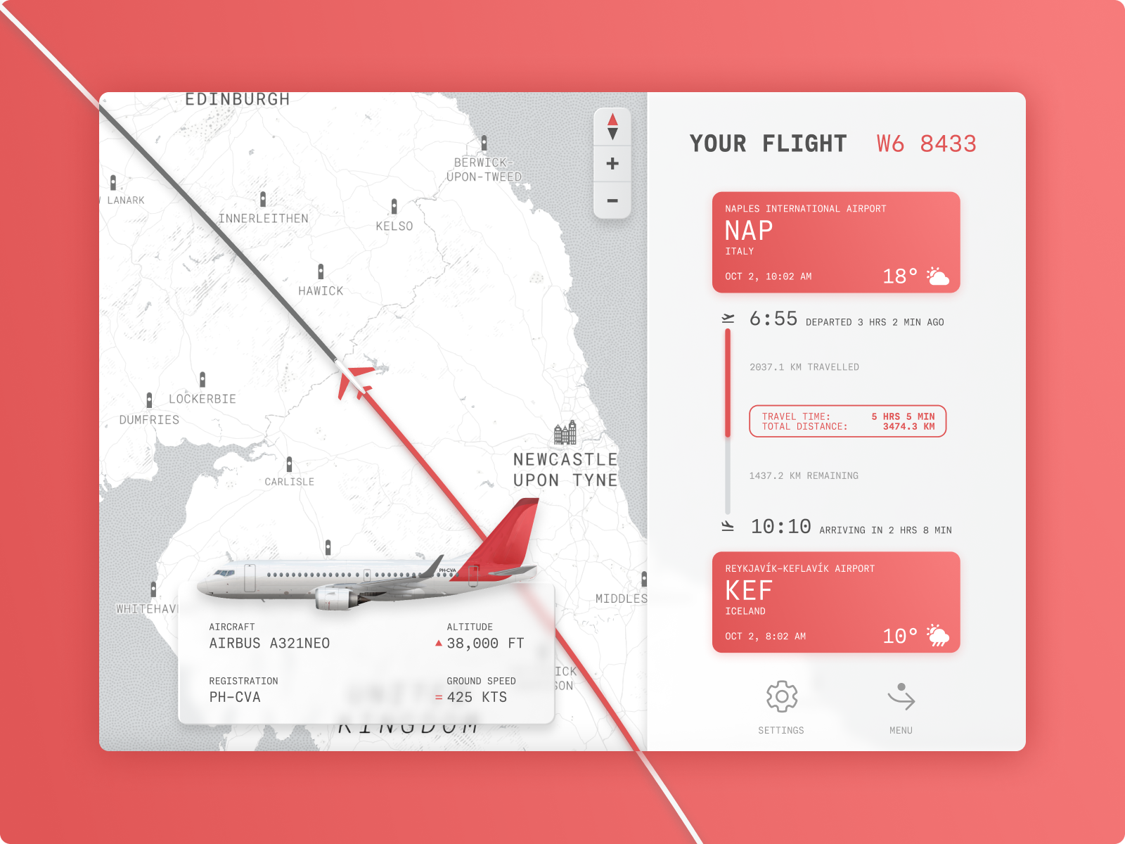 Flight Location Tracker - Daily UI #020 by Andrea Scandurra on Dribbble