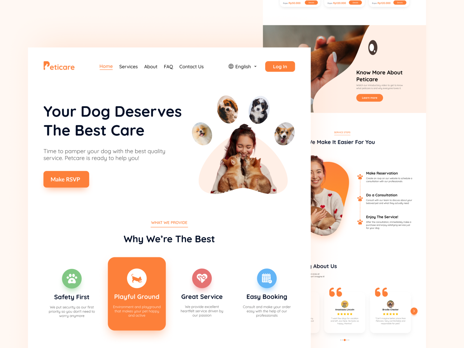 Pet Care Services Website by Noviyana Ling on Dribbble
