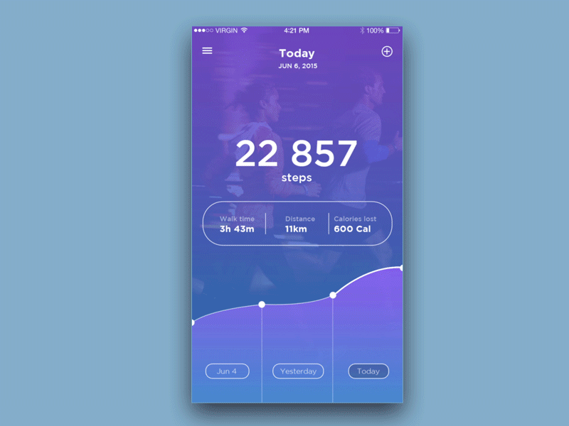 Fitness tracker app - menu animation by Stas Petrianyk on Dribbble