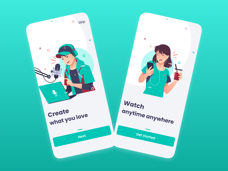 On boarding screens by Amit Yogiraj on Dribbble