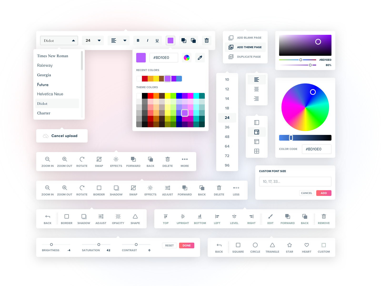 Web editor UI components by Piotr Bakker on Dribbble