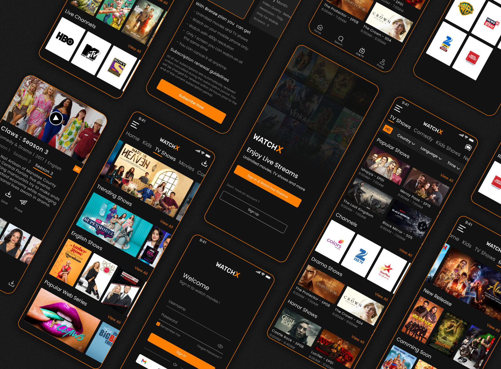 WatchX - Mobile TV App UI Kit #2 by ROYALz CREATION on Dribbble